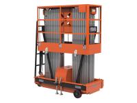 China Push Around Double Vertical Mast Lifts With Durable And Robust Base System for sale