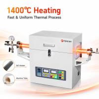 China Lab Vacuum Electric Tubular Furnace Large High Temperature 1400C Single Zone Tube Furnace Price with Big High Purity Quartz Tube for sale