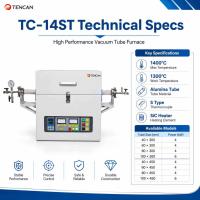China Lab Vacuum Electric Tubular Furnace Large High Temperature 1400C Single Zone Tube Furnace Price with Big High Purity Quartz Tube for sale