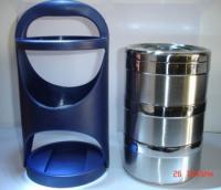 China double layer lunch box & keep warm food carrier & stainless steel hand pan for sale
