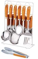 China 32pcs stainless steel  kitchen tool set & tablewares set&kitchenwares &yellow handle dinnerwares for sale