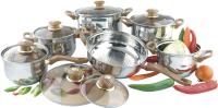 China 12pcs cookware set with tawny class lid & cooking pot with kettle & kitchenware for sale