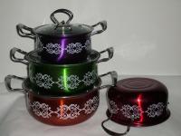 China 2015 hot double color cookware set & colorful stainles steel pot& cooking pot for sale