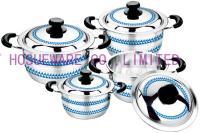 China 2016 hot sales 6/8pcs cookware set with color +flower &stainless steel classical pot &souce  pot for sale