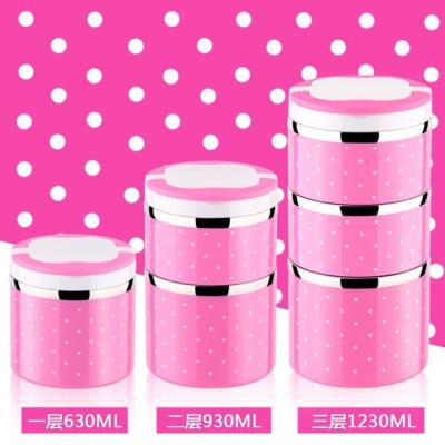 China colorful  stainless steel round food container ,0.7L to 2.1L food carrier,lunch box,14CMfood lunch container for sale