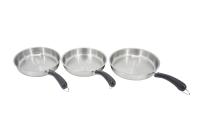 China 3pcs fry pan set & frying pan non-stick&20cm to 28cm & fry pan stainless steel wtih red color for sale