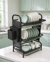 China Folding Dish Rack Single Tier Kitchen Storage Holder Floor Type 15 Days Sample for sale