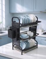 China Folding Dish Rack Single Tier Kitchen Storage Holder Floor Type 15 Days Sample for sale