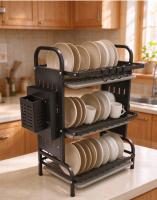 China Folding Dish Rack Single Tier Kitchen Storage Holder Floor Type 15 Days Sample for sale