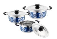 China 2019 hot selling 6pcs stainless steel cookware set & red color ,blue color 3pcs non-stick cooking pot for sale