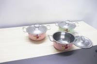China 2020 hot sales 16/18/20/22 6pcs stainless steel  with color & flowers  &  cookware sets kitchenwares & 6pcs dish set for sale