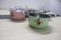 China 2020 hot sales 16/18/20/22 6pcs stainless steel  with color & flowers  &  cookware sets kitchenwares & 6pcs dish set for sale