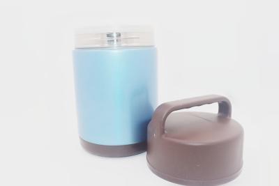 China 1.8L Food grade stainless steel container flask round shape food warmer lunch box with plastic lid for sale