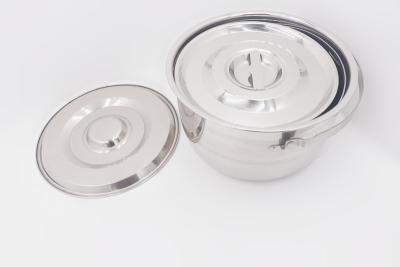 China 15,18,21cm 3pcs Cookware set stainless steel cooking pot for picnic soup bowl with luxury lid for kitchen for sale