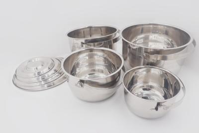 China 15,18,21,24,27cm 5pcs Stainless steel basin lid round shape stewed pot soup cooking pot for sale