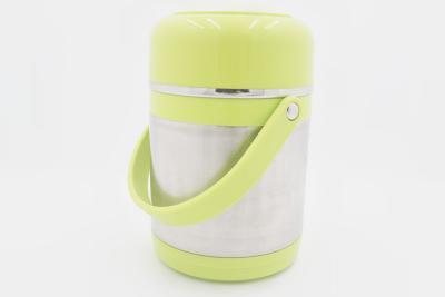 China 1.5L Hot sale plastic insulated thermos stailess steel easy takeaway food container with big handle for sale