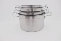 China 4pcs Casserole set silver cooking pot cheap price stainless steel hot steamer wiht lid for sale