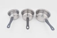 China 3pcs SKU cookware stainless steel saucepan with single handle european milk boiling pot for sale