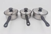China 3pcs Korean style stainless steel milk pan multi function pot with cover for sale