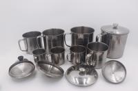 China 12cm High quality stainless steel baby mug chrome camping mug with lid for sale