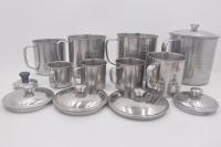 China 12cm High quality stainless steel baby mug chrome camping mug with lid for sale