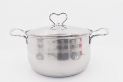 China 16,18cm  Kitchenware mirror polishing stockpot metal steel cooking stew pot with handle for sale