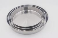 China 3pcs Hot sale commercial non stick steel deep dish microwave round anodized pizza pan for sale