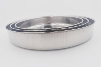 China 28+32+36cm TV shopping stainless steel durable baking dishes kitchen big round tray for sale