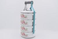 China Three tiers personalized tiffin lunch box lockable enclosures stainless steel sandwich container for sale