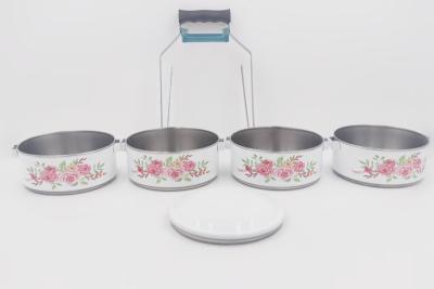 China 2-Layer Food containers stainless steel bento lunch box lockable metal steel enclosure box for sale