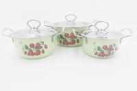 China 16,18,20cm Household kitchen cookware set milk pan stainless steel two handle soup & stock pots with metal lid for sale
