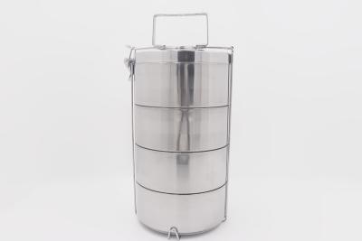 China 16cm 2 /3/4/5 Layers stackable indian food tiffin carrier stainless steel tin metal lunch box for sale