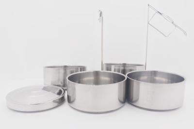 China 18cm Take away stainless steel food container 2 /3/4/5 Layers lunch box with handle for sale