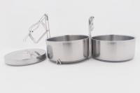 China 23cm 2-5 Tiers Multi layers glossy metal food carrier with knock-down handle SS freshness preservation lunch box for sale