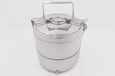 China 26cm 2/3/4/5-Tier Best selling food basket mirror polishing stainless steel tiffin box carrier stackable bento lunch box for sale