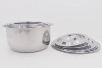 China 10pcs Commercial cooking pots stainless steel basin lid soup cookware set pasta cooking pot for sale