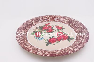 China 55cm Serving tray wedding plates set round dish tinplate plate for party for sale