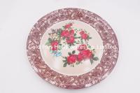 China 50cm New design round shape flower decal printed tray gift serving tray for wedding for sale