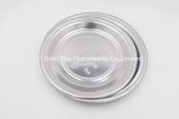 China 25cm Stainless steel round shape serving tray dinner plate for hotel multifunction mirrored finish food tray for sale