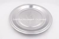 China 25-70cm Full size tableware big round tray stainless steel food serving tray muslim flower pattern fruit plate for sale
