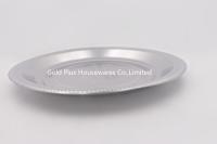 China 25cm Stainless steel round shape serving tray dinner plate for hotel multifunction mirrored finish food tray for sale