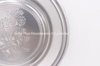 China 25-70cm Full size tableware big round tray stainless steel food serving tray muslim flower pattern fruit plate for sale