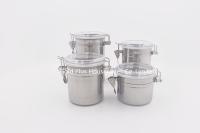 China 4pcs set Wholesale 304#stainless steel round tea tin candy can food storage canister with plastic lid for sale