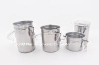 China 4pcs Household stainless steel canister set kitchen PP plastiic lid food bottle set for sale