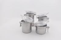 China Tableware stainless steel clamp canister set with clear Lid healthy and odorless milk powder can for sale