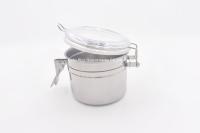 China Set of 4 Refrigerator storage container stainless steel airtight canister with clamp coffee bean storage can for sale