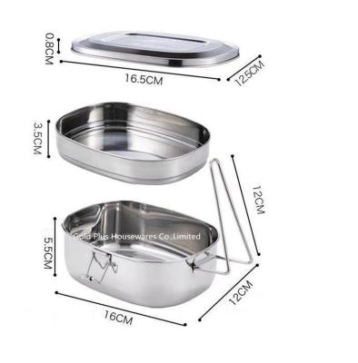 China 730ML Outdoor hiking camping stainless steel portable food container stainless steel lunch box for kids for sale