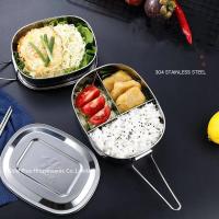 China 1120ML Double layers food grade snack box thermal stainless steel lunch box single wall  insulated food container for sale