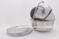China 20cm Wholesale price big basin stainless steel oil lid basin kitchen water bowl round soup stock pot with cover for sale