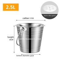 China 2.5L Bucket & cooler & holder type stainless steel mini ice bucket cheap steel ice bucket wine ice bucket for sale